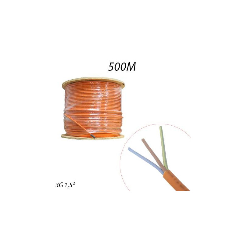 Câble anti-feu CR1 pour sécurité incendie 1 paire 0,9mm Coupe au mètre