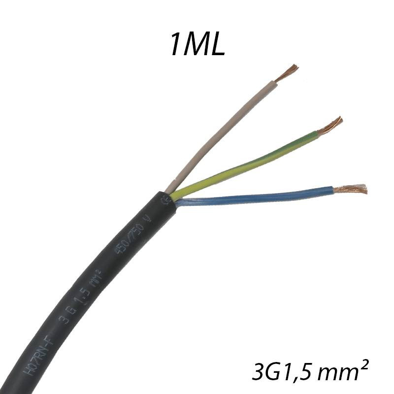 Câble souple HO7 RN-F 3G1,5² Coupe au mètre
