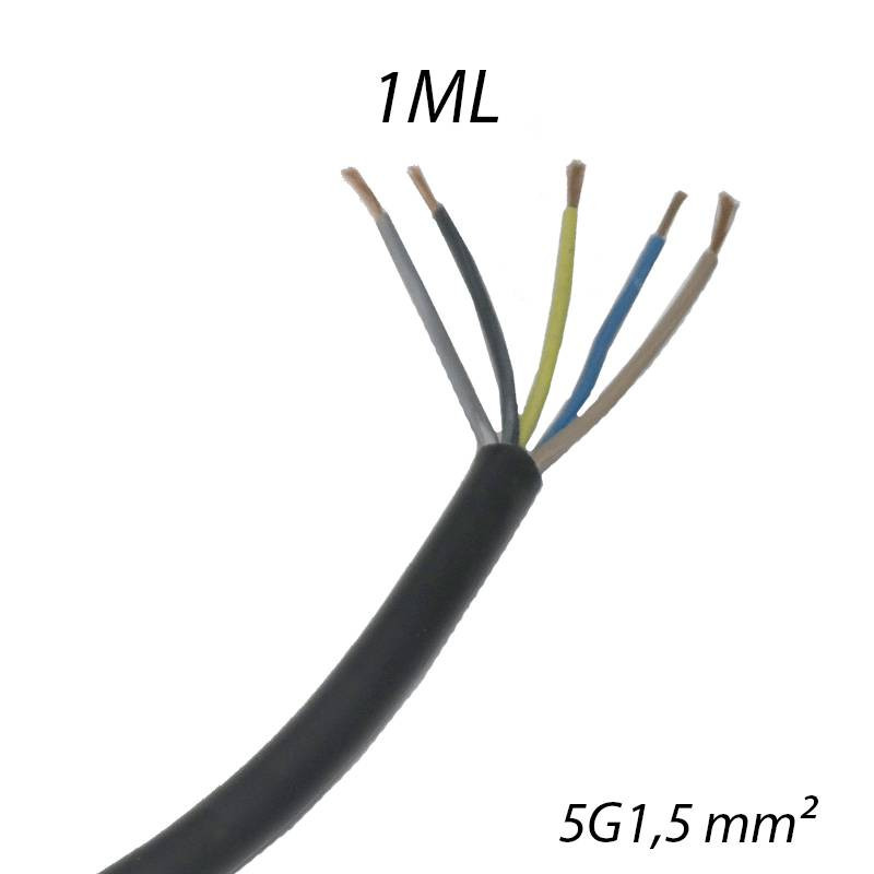 Câble souple HO7 RN-F 5G1,5² Coupe au mètre