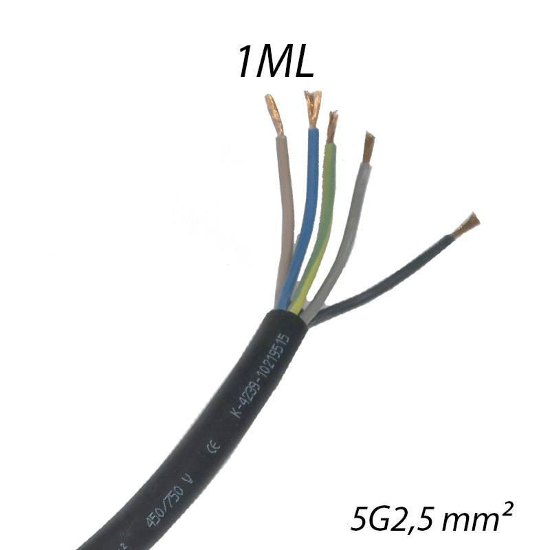Câble souple HO7 RN-F 5G2,5² Coupe au mètre