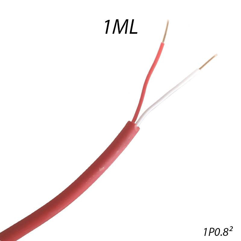 Câble téléphonique SYS Rouge 1 paire 0,8mm sans écran Coupe au mètre