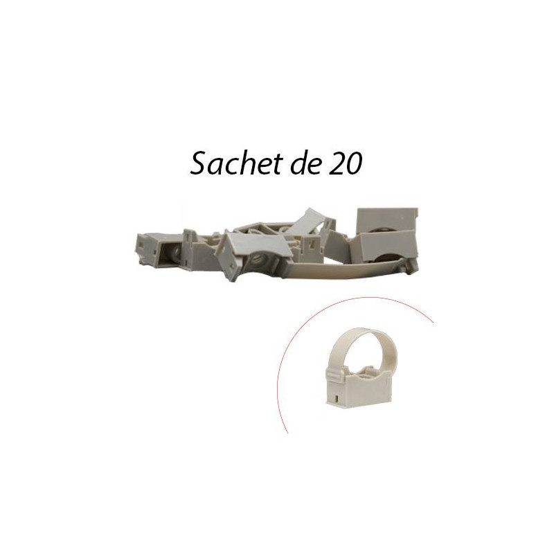 Collier avec Embase pour Tube 20 à 25mm, 20 pièces