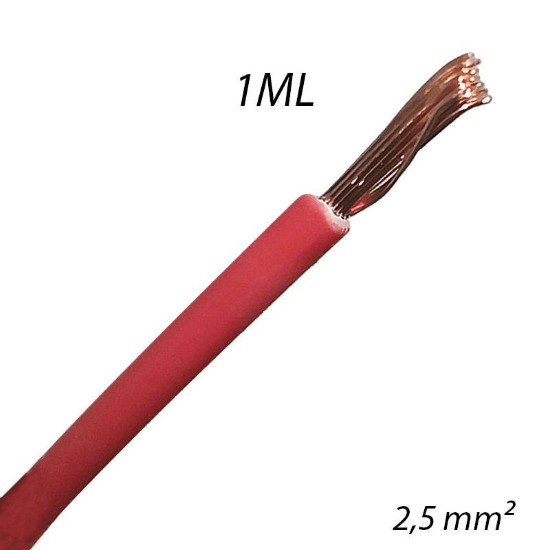 Fil électrique souple HO7 V-K 2,5mm² Rouge, Coupe au mètre
