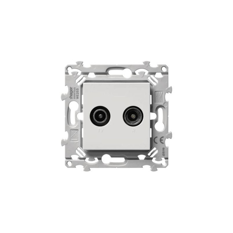 HAGER WE253 - Prise TV+FM directe Essensya (FC)