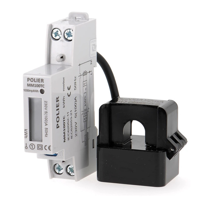 Compteur électrique monophasé 100A avec TC - POLIER MM100TC
