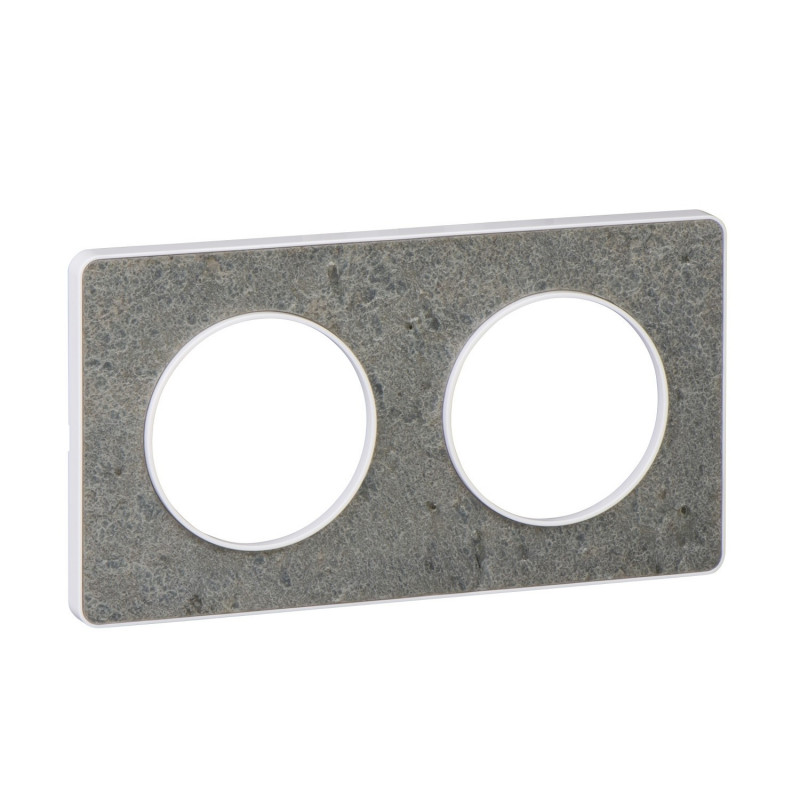 SCHNEIDER S520804U - Plaque, Pierre Galet, 2 postes, horiz./vert.,