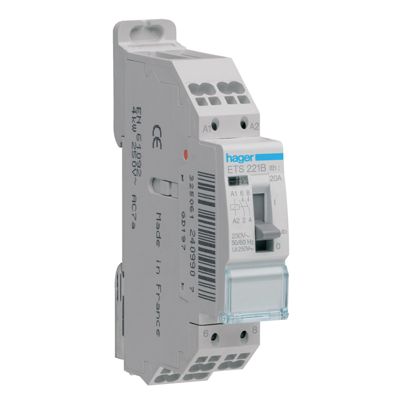 Contacteur Silencieux Jour-Nuit Hager 20A 2F - ETS221B