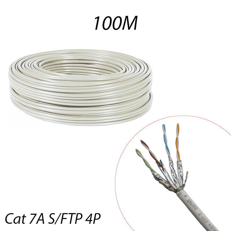 Câble RJ45 Catégorie 7A S/FTP 4 paires Couronne de 100m