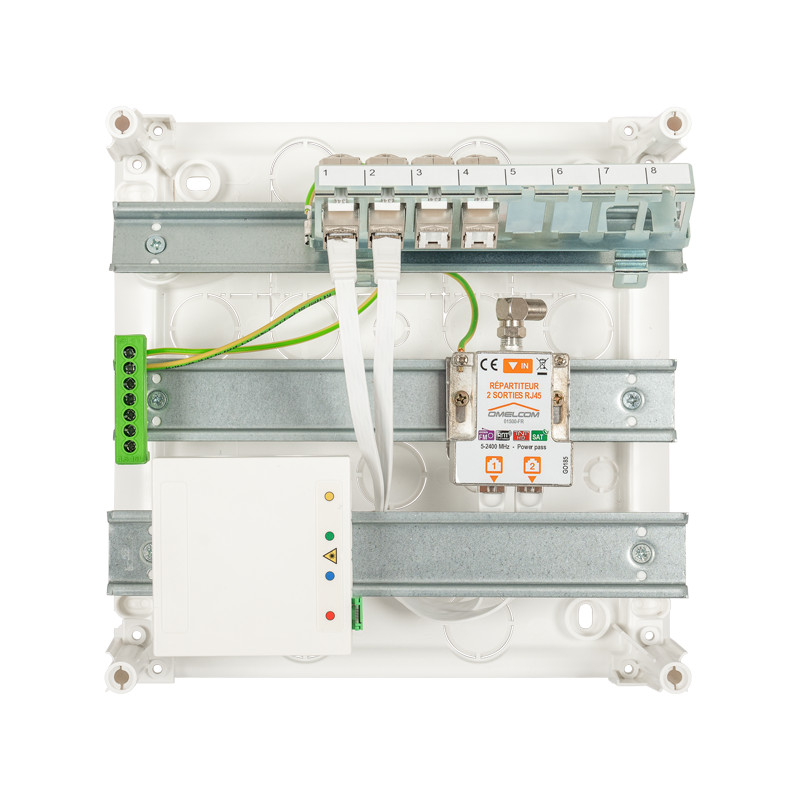 Coffret communication Grade 3TV 4 RJ45 - OMELCOM GO080