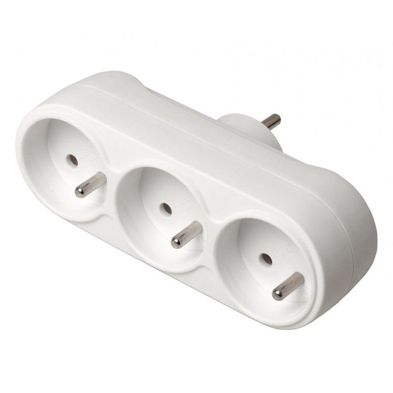 Multiprise murale plate avec 3 prises 16A 3600W Max - GTV