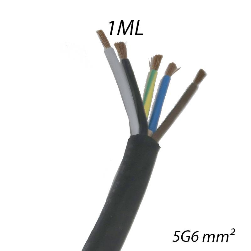 Câble souple HO7 RN-F 5G6² Coupe au mètre