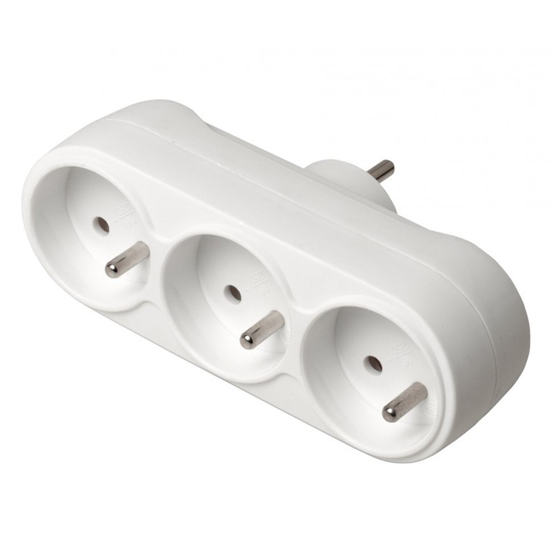 Multiprise murale plate avec 3 prises 16A 3600W Max - GTV