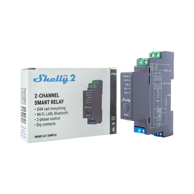 Module Wi-Fi connectée rail DIN 2 canaux SHELLY PRO 2